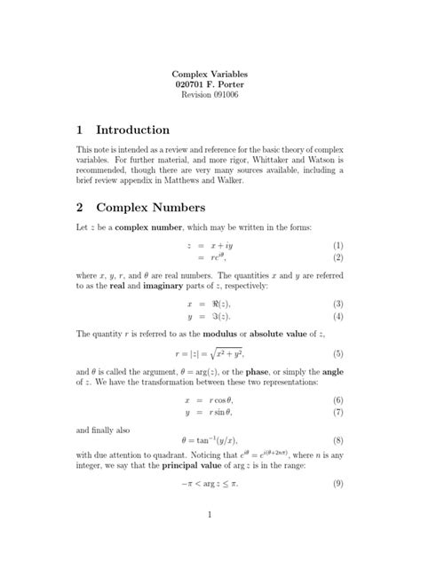 Complex Variables Pdf Series Mathematics Power Series