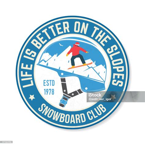 생활에 낫다입니다 스노우보드 클럽입니다 벡터입니다 셔츠 패치 인쇄 도장에 대 한 개념 스노우 보드 및 산악 실루엣과 빈티지 타이 포 그래피 디자인입니다 극단적인 겨울 스포츠