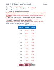 Exploring Diffusion And Osmosis In Biology Lab Course Hero