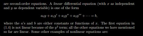 Linear Vs Nonlinear Diff Equation II Physics Forums