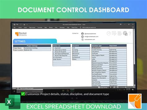 Document Control Dashboard Dynamic Report Management Etsy