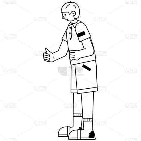 手绘 线条简笔画元素 男人2