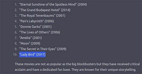 I Asked The Ai Chat To Suggest Me Some Good Movies Do You Agree With The List Album On Imgur