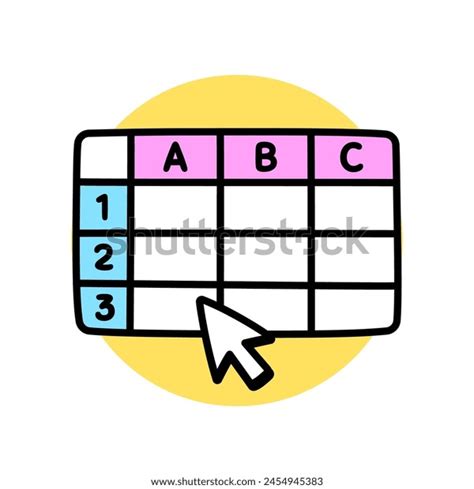 Spreadsheet Table Doodle Icon Simple Cartoon Stock Vector Royalty Free Shutterstock