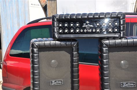 60s Kustom Tuck N Roll Pa Amp Plus Two 4x12 Column Speakers Think