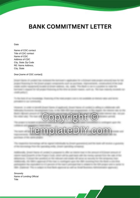 Bank Commitment Letter Sample With Examples Word