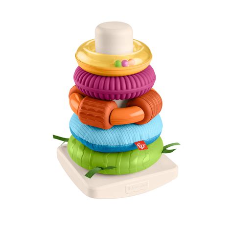 Fisher Price Rock A Stack Sensory Stacking Toy Includes 5 Rings In