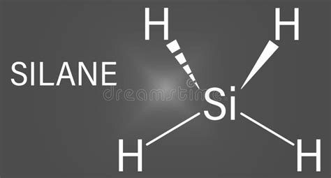 Silane Sih4 Molecule Skeletal Formula Stock Vector Illustration Of