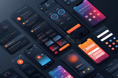 Toolkit Ui Ux Scene Creator Mobile Application Design Stock