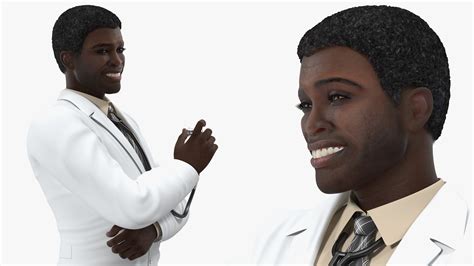 실험실 코트를 입고 아프리카 계 미국인 남자 3d 모델 149 3ds Blend C4d Fbx Max Ma Lxo Obj Free3d