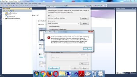 Erro de conexão do sql server no visual studio Web e banco de dados Clube do Hardware