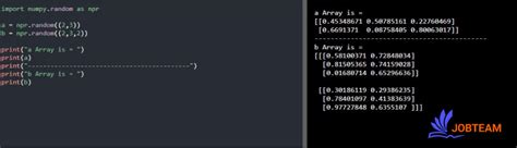 ایجاد آرایه با ماژول نامپای در پایتون python numpy