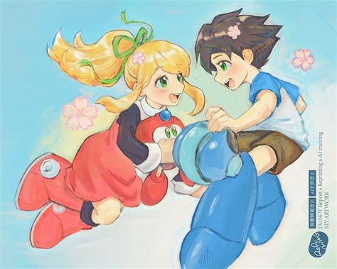Roll Mega Man And Eddie Mega Man And 1 More Drawn By Ropuning