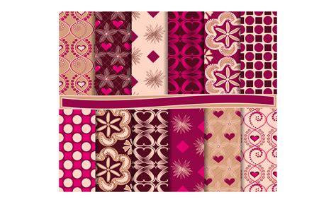 Scrapbook Seamless Patterns 2 Векторные клипарты текстурные фоны бекграунды Ai Eps Svg