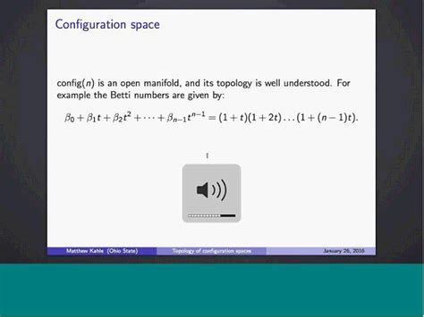 free video matthew kahle topology of configuration spaces of hard