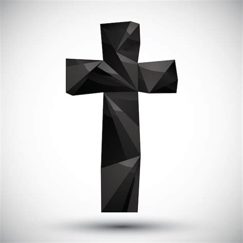 Free Black And White 3d Cross Clipart