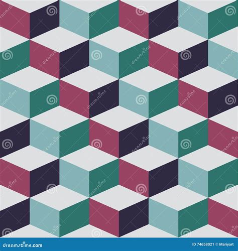 Seamless Pattern With Cube Abstract Stock Vector Illustration Of