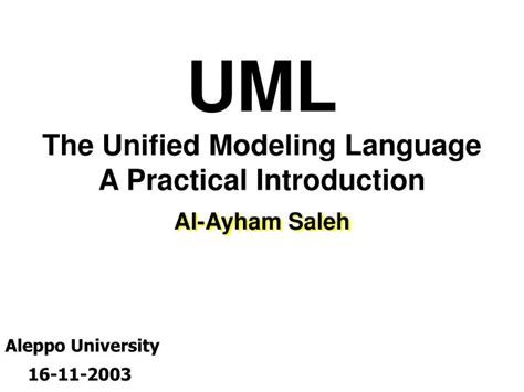 Ppt Uml The Unified Modeling Language A Practical Introduction
