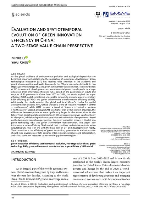 Pdf Evaluation And Spatiotemporal Evolution Of Green Innovation