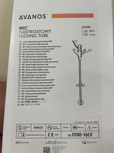 New Avanos 0100 16lv Avanos 0100 16lv Mic Gastrostomy Feeding Tube