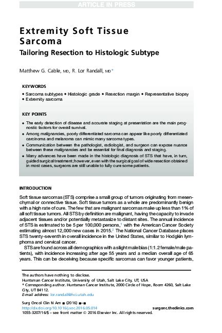 Pdf Extremity Soft Tissue Sarcoma