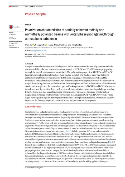 Polarization Characteristics Of Partially Coherent Radially And Azimuthally Polarized Beams With