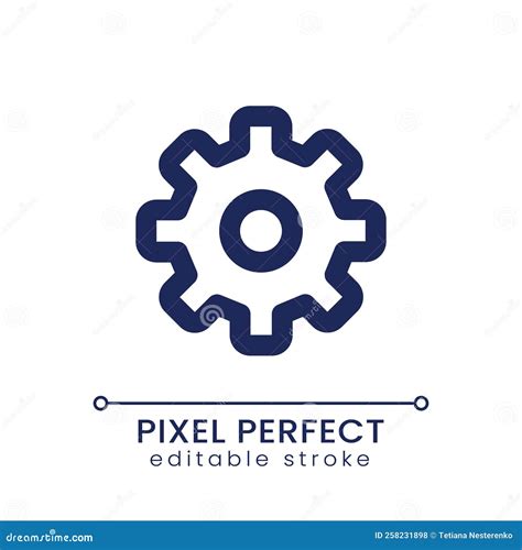 Cogwheel Pixel Perfect Linear Ui Icon Stock Vector Illustration Of