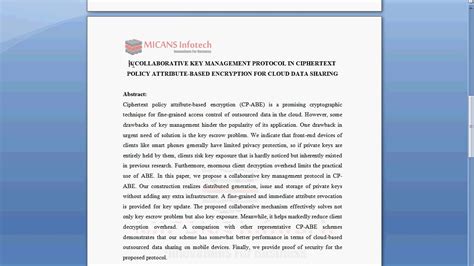 a collaborative key management protocol in ciphertext policy attribute based encryption for