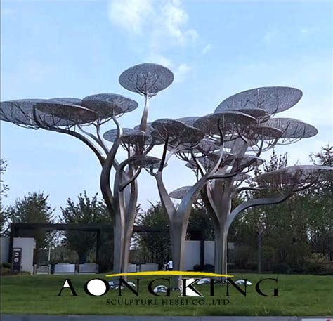Decorative Shiny Contemporary Clean Modern Reflective Stainless Steel Metal Tree Structure