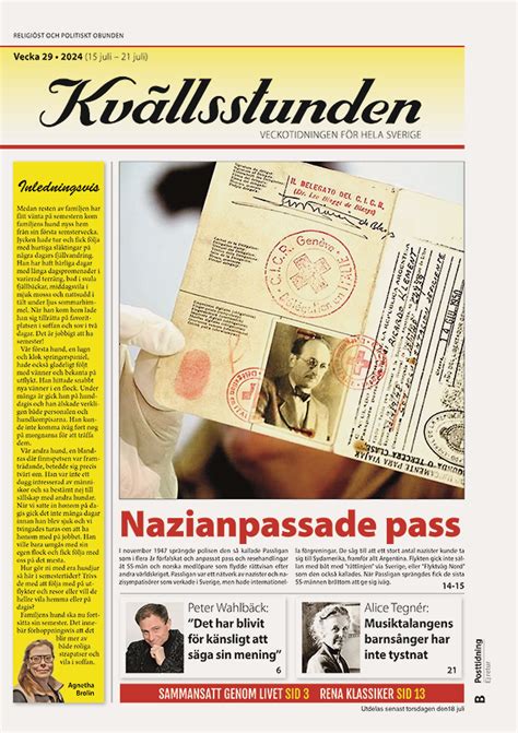 Kvs Vecka 29 2024 Kvällsstunden