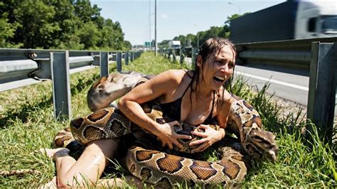 Giant Burmese Python Traps Woman Incredible Rescue By Emergency