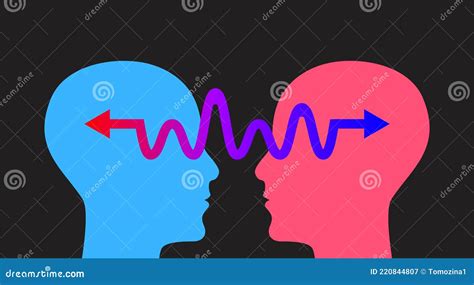 Conversation Icon With Two Profiles And Arrow Empathy Logo Stock