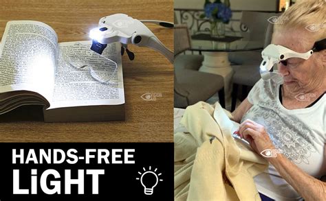 Vision Aid Magnifying Glasses With Led Light 5 Lenses Headband