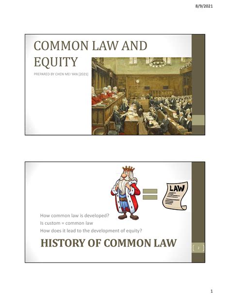 1 Common Law And Equity Common Law And Equity Prepared By Chen Mei