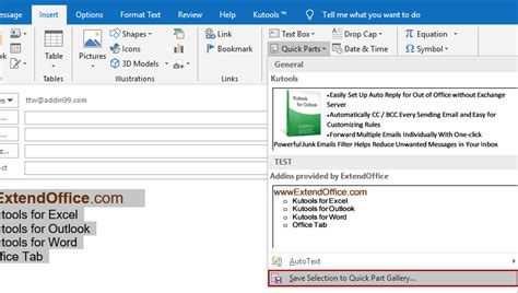 Quick Parts In Outlook