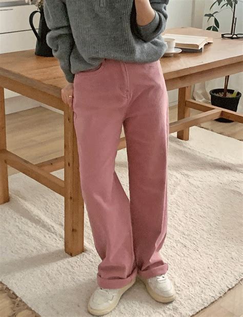 위드윤 [당일출고]웜 기모 핑크 데님