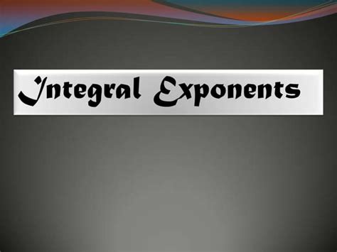 Laws Of Exponents Ppt