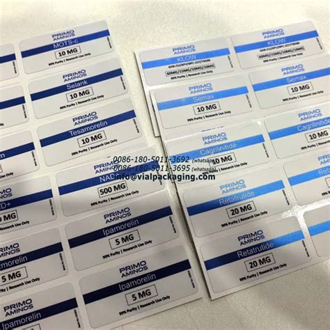 Vpvl 53 Metallic Effect Waterproof 2ml 3ml 10iu Injection Peptide Label