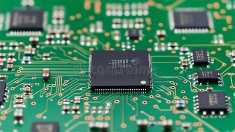 Electronic Circuit Board Showing Microchip And Components Stock Image Image Of Networking