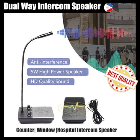 5w Dual Way Window Intercom System Speaker System Anti Interference 2 8m Cable Wireless