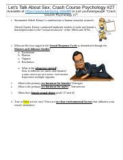 Crashcoursepsychology Letstalkaboutsexworksheetnokey Doc Let S Talk About Sex Crash Course