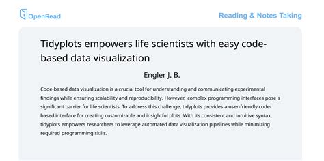 Tidyplots Empowers Life Scientists With Easy Code Based Data Visualization