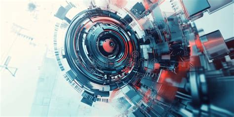 Futuristic Abstract Technology Background With Circular Geometric Patterns Stock Illustration