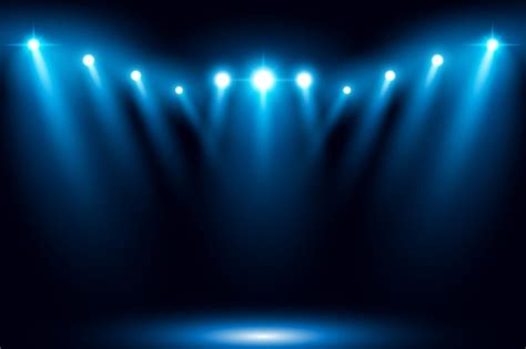 조명 무대 조명 스포트라이트 장면 벡터 일러스트 레이 션 프리미엄 벡터