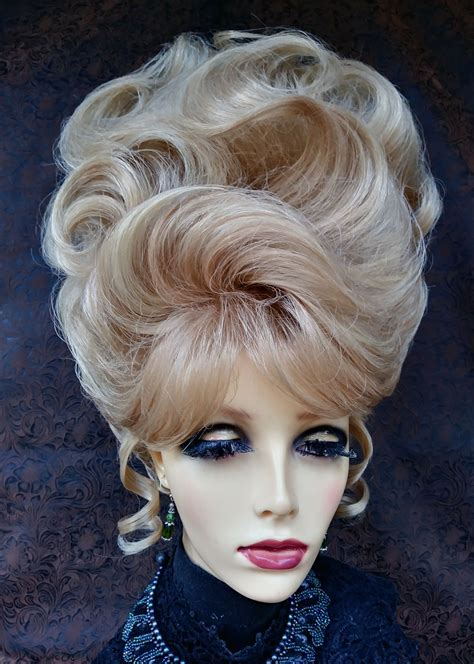 Drag Cabaret Wig W21 051 Standard Cap Dramatic Up Do Bouffant Mixed