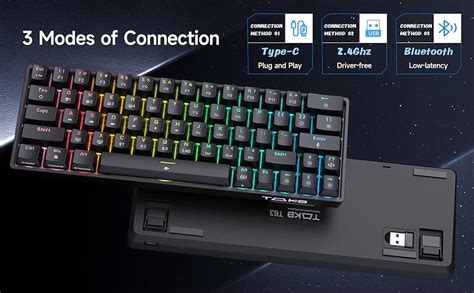 TMKB T63 Gaming Wireless Keyboard 60 Mechanisch Draadloos Toetsenbord Met Bluetooth 2 4G Type C