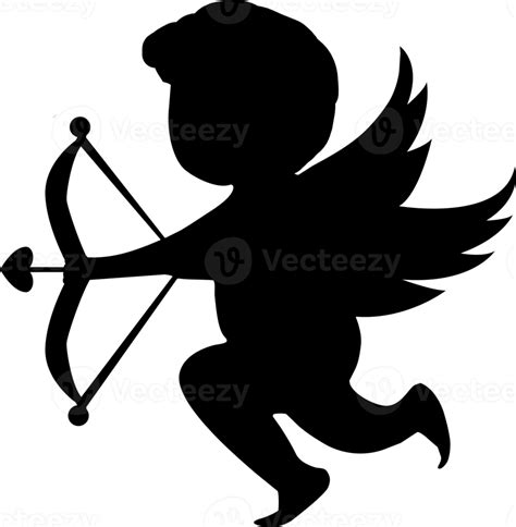 Cupido Silueta Con Arco Y Flecha 19657463 Png