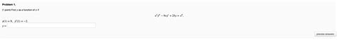 Solved Problem 1 1 Point Find Y As A Function Of X If