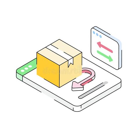 A Handy Isometric Style Icon Depicting Return Product Policy Stock
