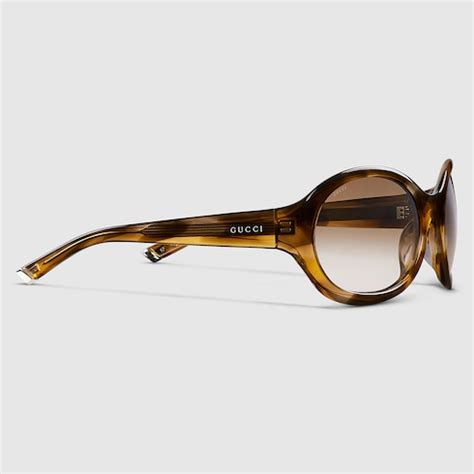 Round Frame Sunglasses In Tortoiseshell Brown Gucci® Us
